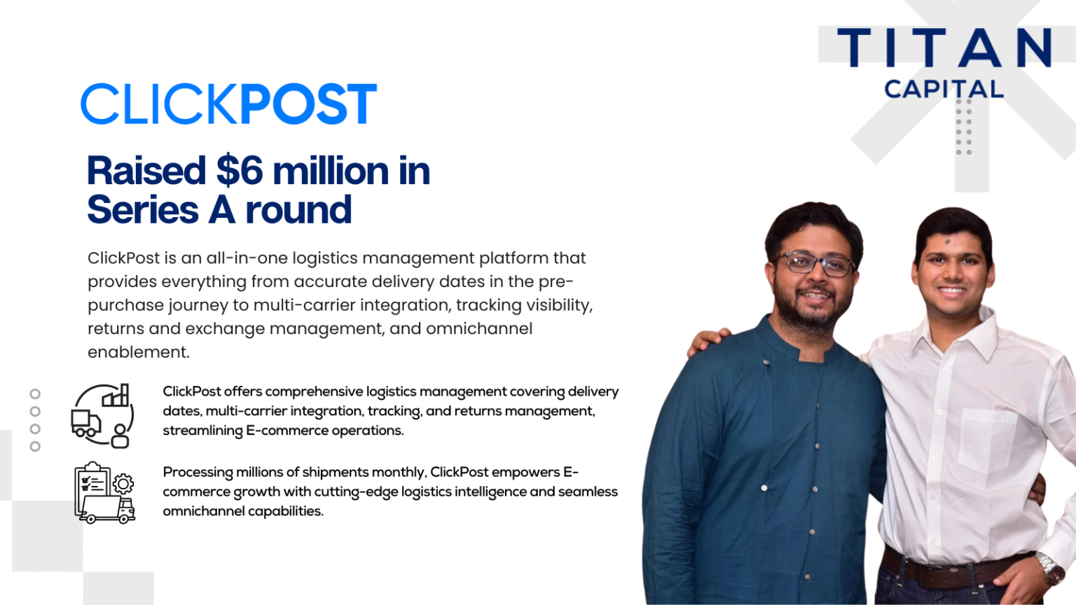 ClickPost has raised $6 million in Series A funding - Titan Capital